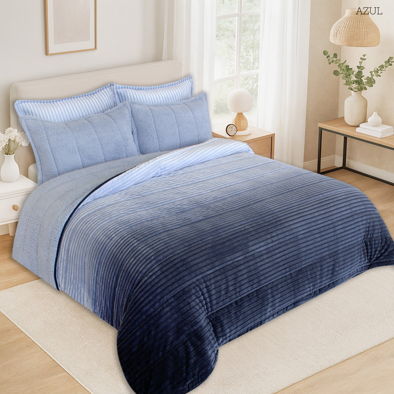 Edredón Sherpa Royal Degradado Azul – Edredona